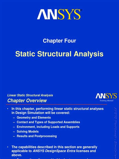 linear static structural analysis using finite element modeling to determine displacements