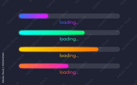 loading bar set color gradient lines on dark backdrop progress