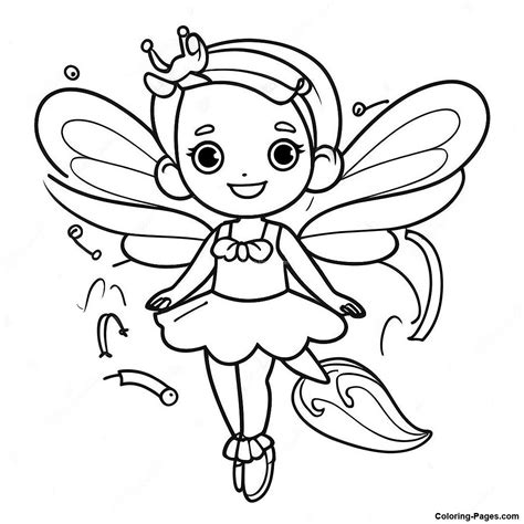 Sparkling Fairy With Glittering Wings Coloring Page Coloring Page