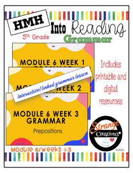 Into Reading HMH Th Grade Grammar Module Supplement By Strange Creations