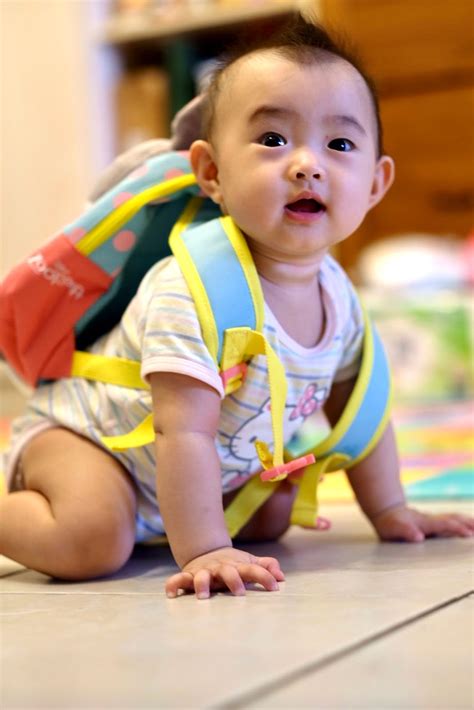 喬寶貝背兔兔像不像龜兔賽跑