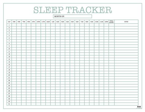 Sleep Trackers 17 Free Printables Printabulls