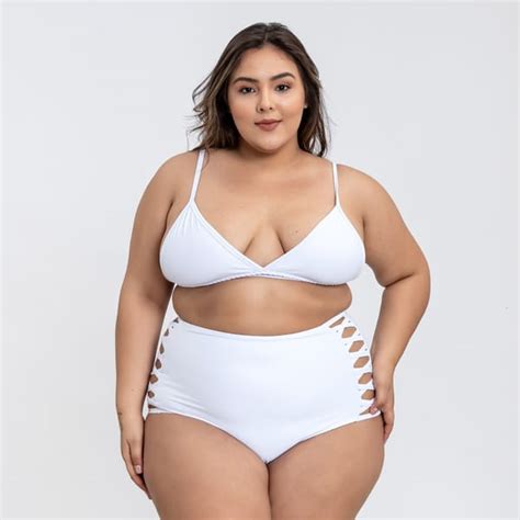 Biquíni Plus Size Triângulo Trancinha Branco