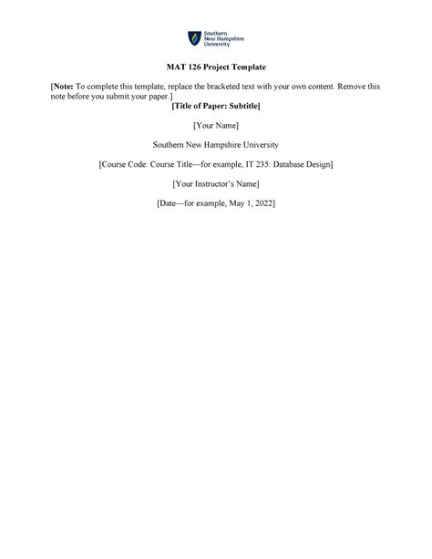 Mat 126 Project Template Mat 126 Project Template [note To Complete