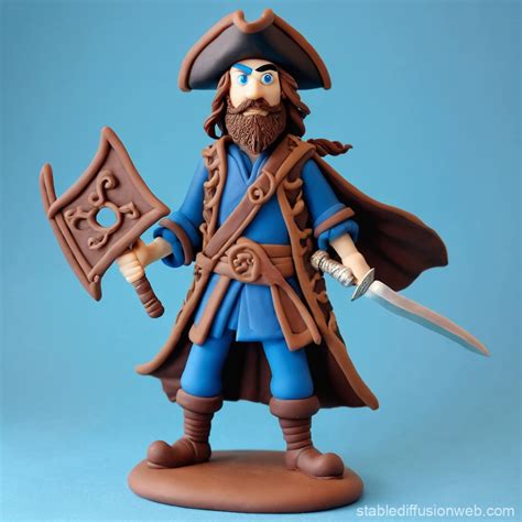 A Male Human Rogue Pirate Cleric With A Rapier And Shield Wearing