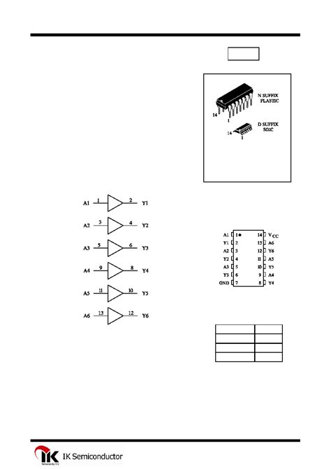 In7407 Datasheet 1 4 Pages Integral Hex Buffers Drivers With Open Collector High Voltage Outputs