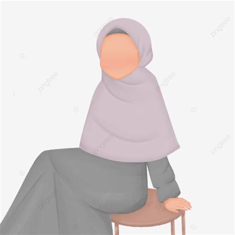 Illustration Of A Muslimah Sitting Muslimah Sitting Muslimah Sitting PNG Transparent Clipart
