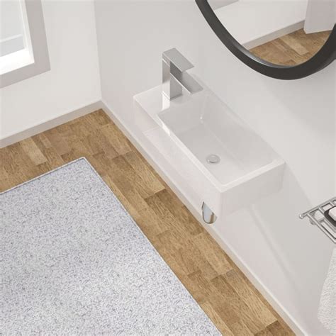 Kichae 145 Inch Wall Hung Bathroom Sink Wall Mounted Ceramic Sink 145x7 Bed Bath