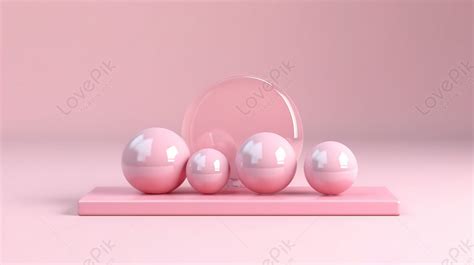 유리 표면과 장식 구체가 있는 3d 렌더링된 분홍색 연단 연단 배경 홍색 배경 렌더링 배경 이미지 Hd 연단 홍색 렌더링 배경 사진 무료 다운로드 Lovepik