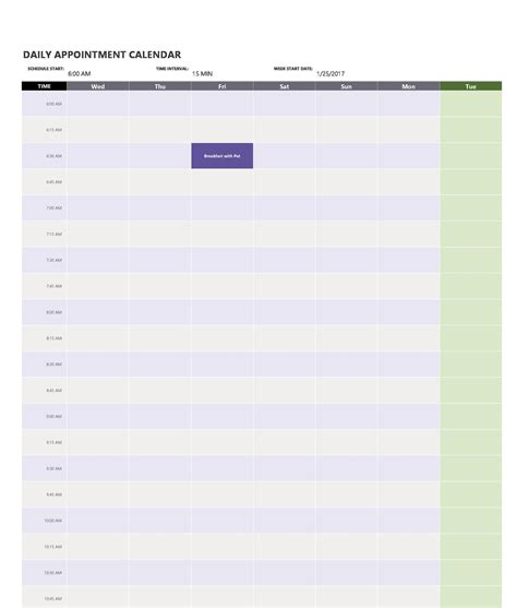 Appointment Template Excel Printable Word Searches