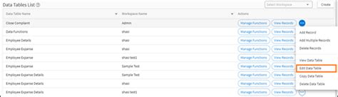 Edit A Data Table