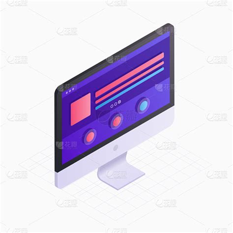 扁平化设计 三维图形 显示器 信息图表 商务 数据 白色背景 计算机 电子邮件 概念