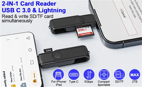 Usb C Lightning Sd Card Reader For Iphone 15 Ipad Mac 2 In 1 Micro Sd Sd Card