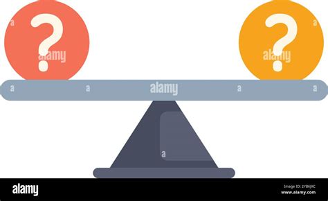 This Vector Illustration Shows A Balance Scale Comparing Two Question
