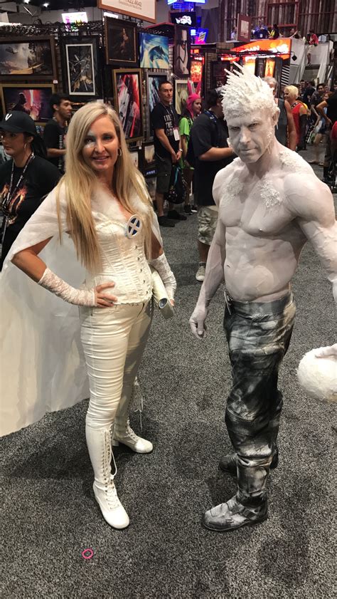 Emma Frost And Iceman From X Men Cosplayers At San Diego Comic Con