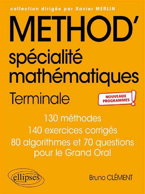 Spécialité Mathématiques Terminale Nouveaux Programmes Bruno Clément