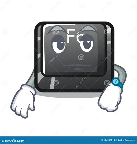 Waiting F6 Button Installed On Character Computer Stock Vector Illustration Of Device