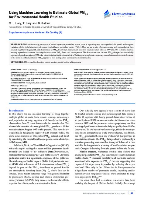 Pdf Estimating Global Pm2 5 Using Machine Learning