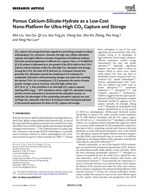 Porous Calcium‐silicate‐hydrate As A Low‐cost Nano‐platform For Ultra