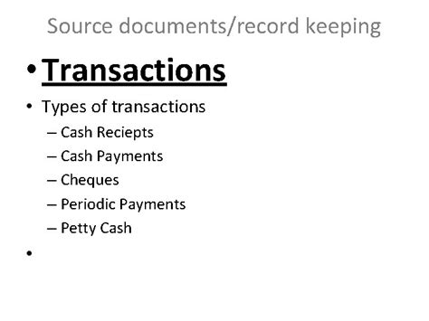 Introduction To Financial Accounting Source Documentsrecord Keeping Taxationtax