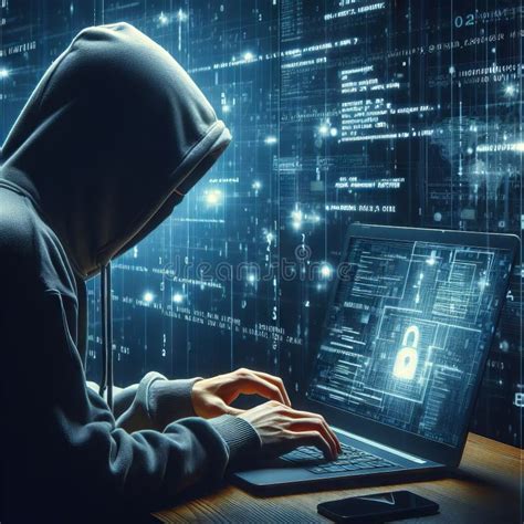 Cybersecurity Hacker In Action Stock Illustration Illustration Of Programming Virtual 309497941