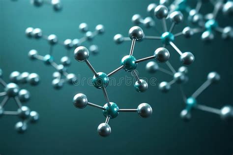 Realistic 3d Visualization Of Linked Molecules For Scientific Research Stock Image Image Of