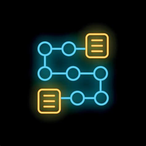 Neon Algorithm Processing Data With Documents Connected By Lines On
