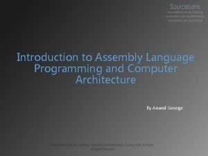 Chapter 2 Introduction To Computer Architecture And Assembly