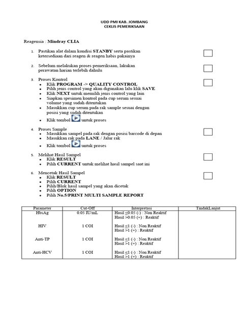 Parameter Checklist Cl 1000i And Cl 1200i Pdf