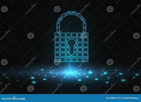 Padlock With Keyhole Icon In Personal Data Security Represents Cyber Data Or Data Privacy