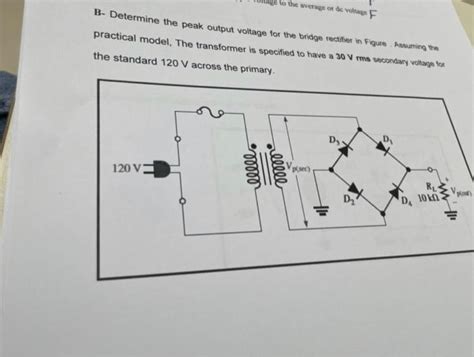 Solved B Determine The Peak Output Voltage For The Bridge Chegg