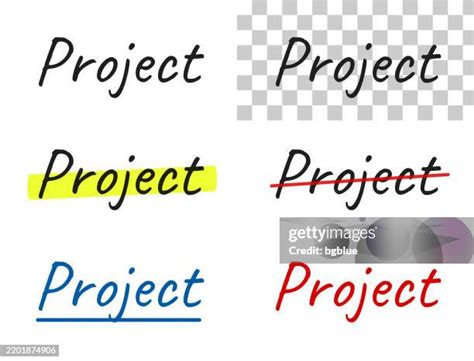 Project Handwritten Text Highlighted Crossed Out Underlined On Blank Background High Res Vector