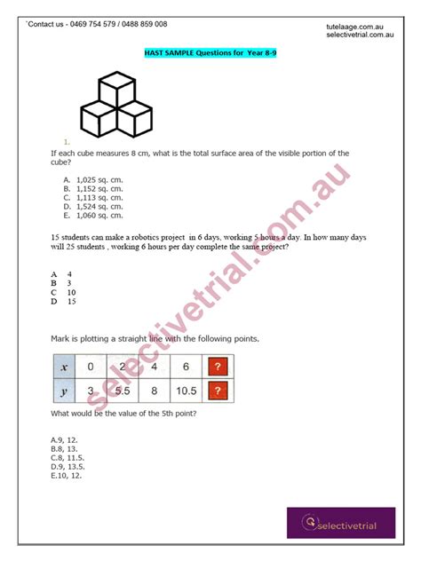 Hast Sample Questions For Year 8 2 Pdf