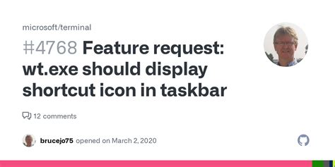 Feature Request Wtexe Should Display Shortcut Icon In Taskbar · Issue