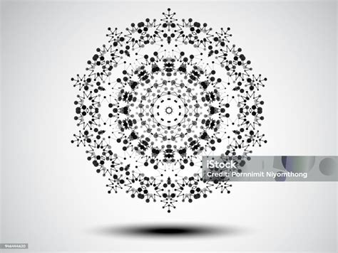 추상적인 기술 배경입니다 기하학적 연결 선 고 점입니다 연결 과학 및 기술입니다 분자 구조 Dna 또는 신경 구성 그래픽 디자인에 대 한 배경입니다 벡터 일러스트입니다