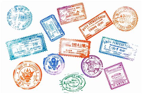 Passport Stamps Clipart Isolated On White Background Premium Ai Generated Vector