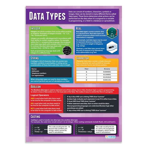 Daydream Education Computer Science Data Types Poster For Classroom India Ubuy