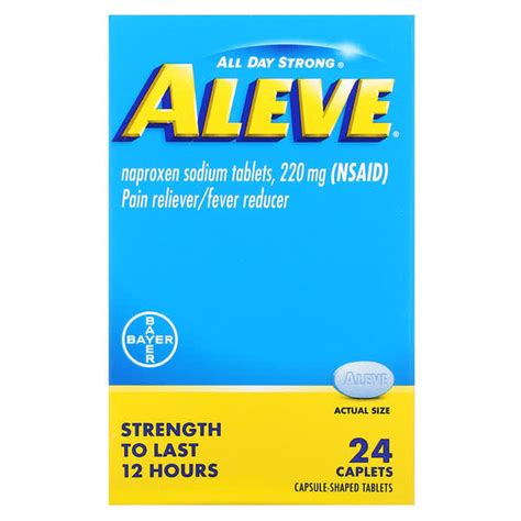 Aleve Naproxen Sodium Tablets 220 Mg 24 Caplets