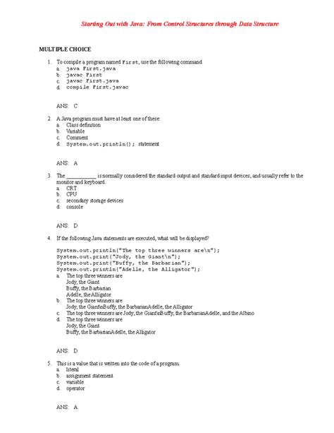 Starting Out With Java From Control Structures Through Data Structure Java First B Javac
