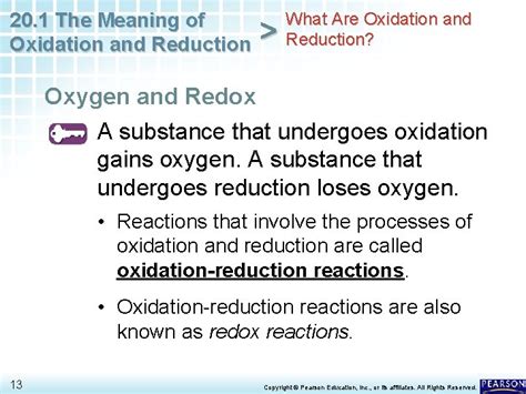 The Meaning Of Oxidation And Reduction