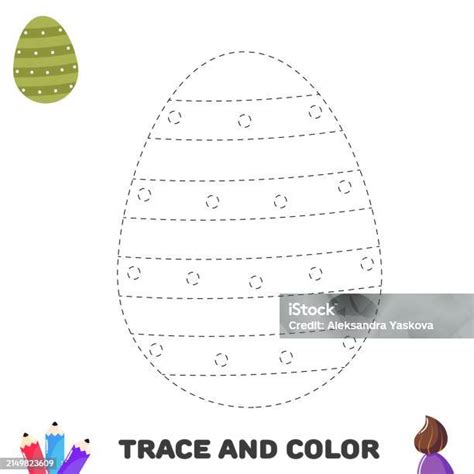 아이들을 위한 부활절 달걀을 추적하고 색칠하세요 필기 연습 미취학 아동을 위한 색칠 공부 페이지 0명에 대한 스톡 벡터 아트 및 기타 이미지 Istock