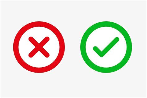 Premium Vector Vector Of Circle Checkbox Buttons With Checkmark Icon And Red Cross Or Yes Or