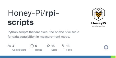 github honey pi rpi scripts python scripts that are executed on the hive scale for data