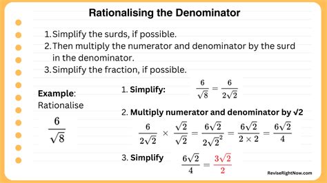 Rationalising The Denominator With Examples And Practice Questions Revise Right Now