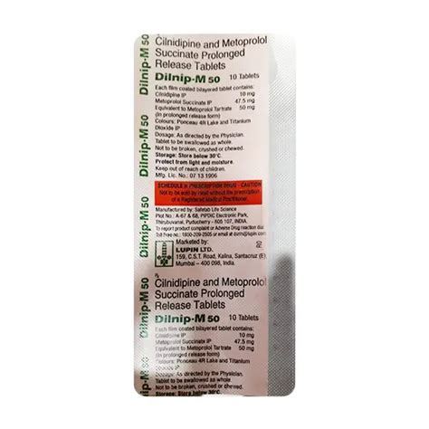 Dilnip M 10mg 50mg Tablet View Usage Side Effects Price And
