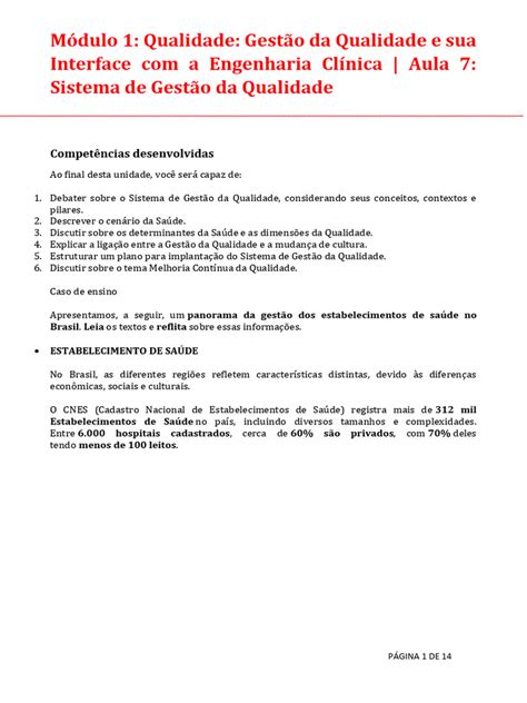 Módulo 1 Aula 7 Pdf Qualidade Negócios Liderança
