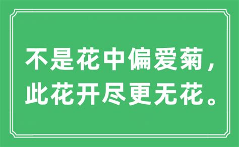 不是花中偏爱菊此花开尽更无花是什么意思 出处及原文翻译 学习力