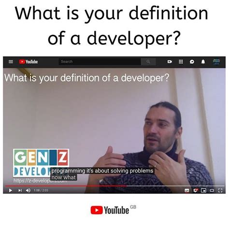 What Is Your Definition Of A Developer Genz Developer Video
