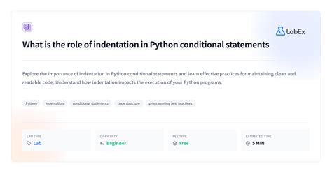 What Is The Role Of Indentation In Python Conditional Statements Labex