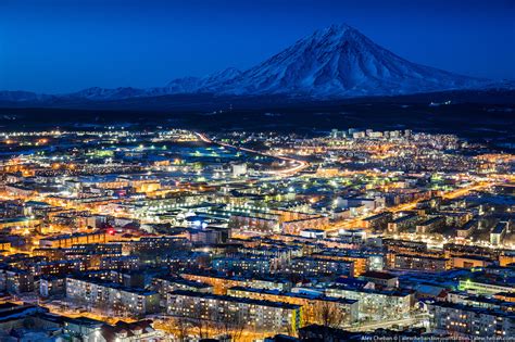 러시아 캄차카 반도 카림스키화산과 어울어진 도시의 야경 네이버 블로그